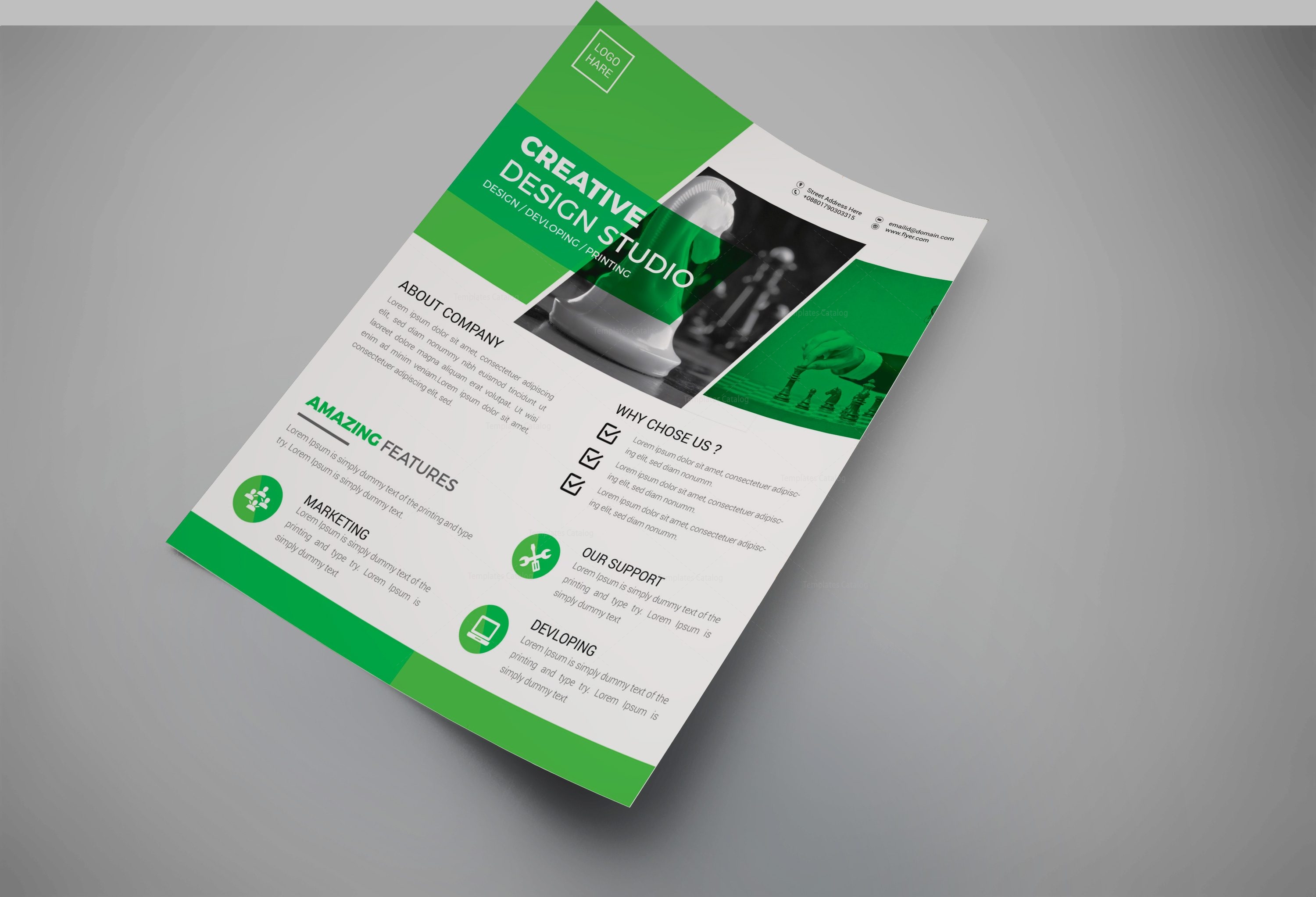 Chess Modern Business Flyer Design Template - Graphic Prime | Graphic ...