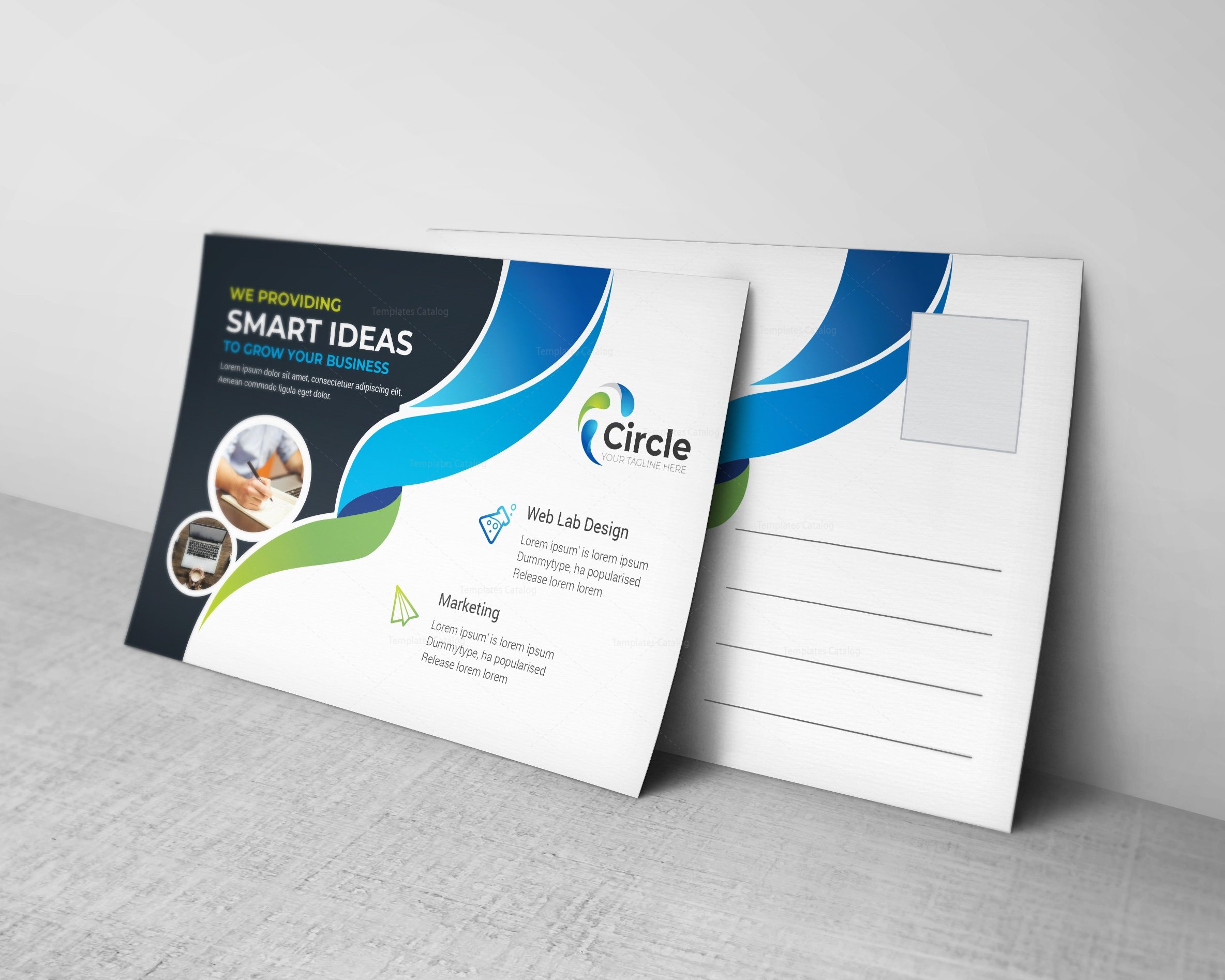 Circle Professional Postcard Design Template - Graphic Prime | Graphic ...