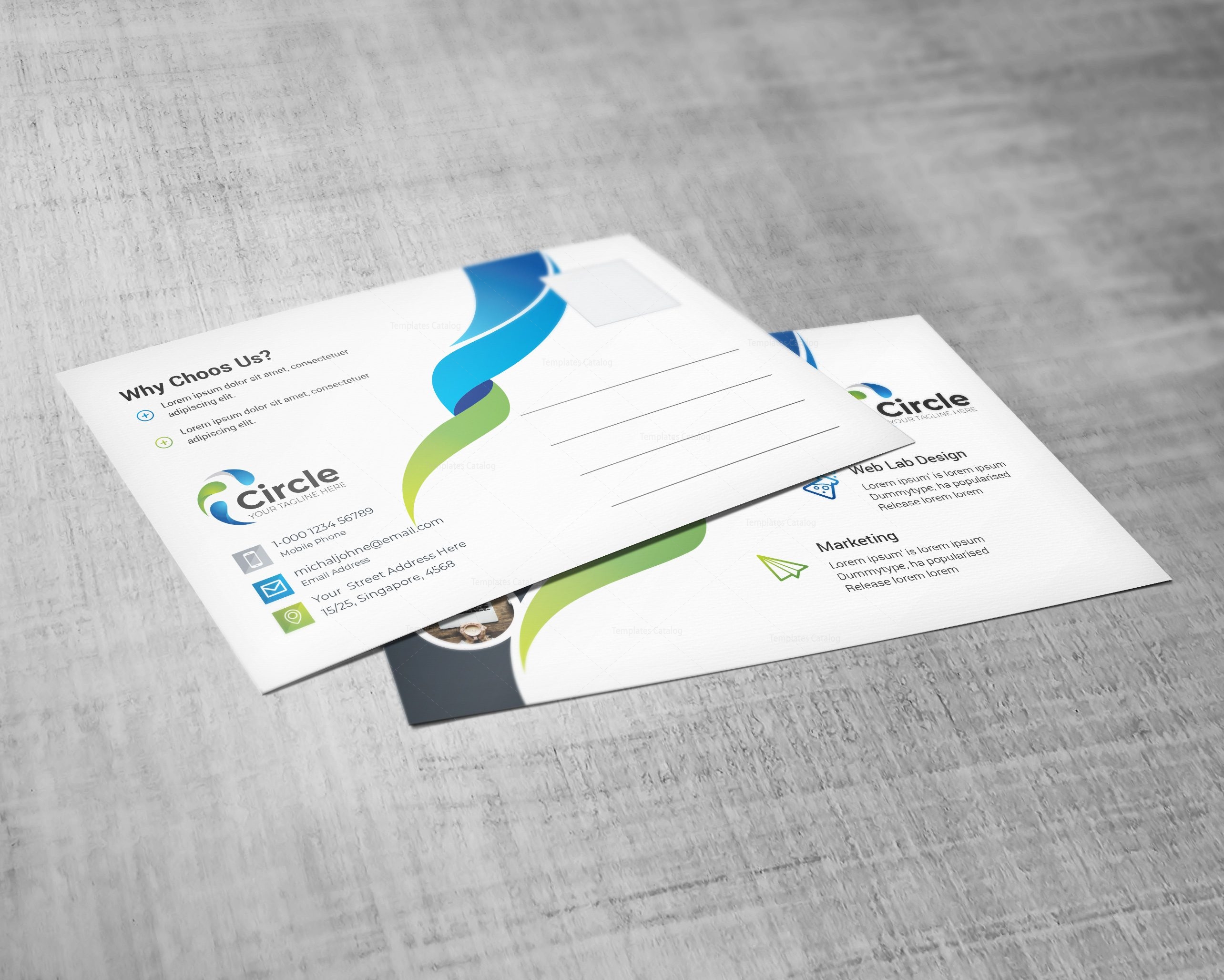 Circle Professional Postcard Design Template - Graphic Prime | Graphic ...