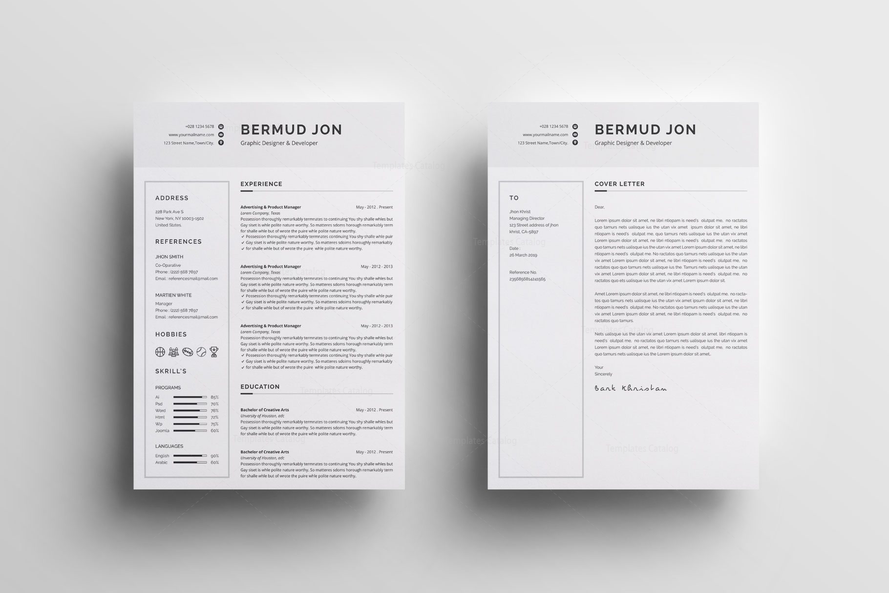 Classic White Resume - Graphic Prime | Graphic Design Templates