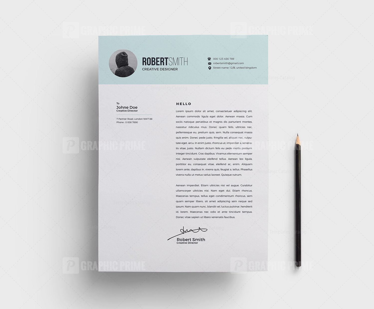Classy Light Blue Resume Template - Graphic Prime | Graphic Design ...
