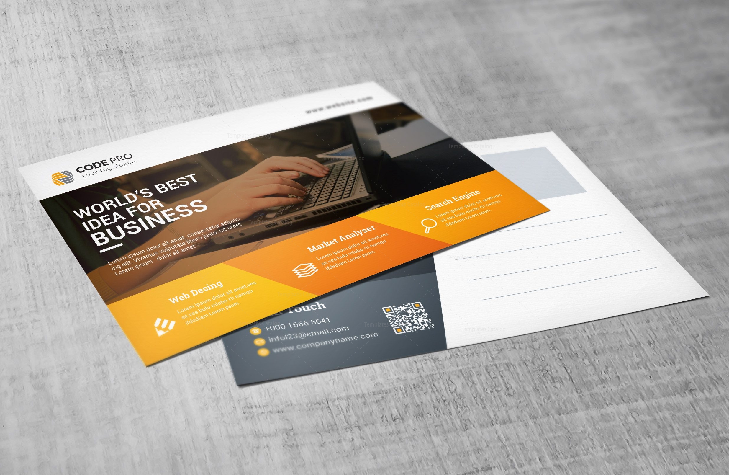 Computer Postcard Design Template - Graphic Prime | Graphic Design ...