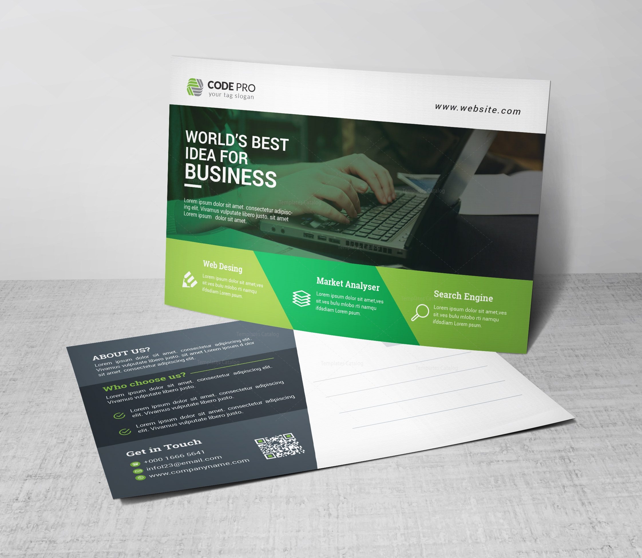 Computer Postcard Design Template - Graphic Prime | Graphic Design ...