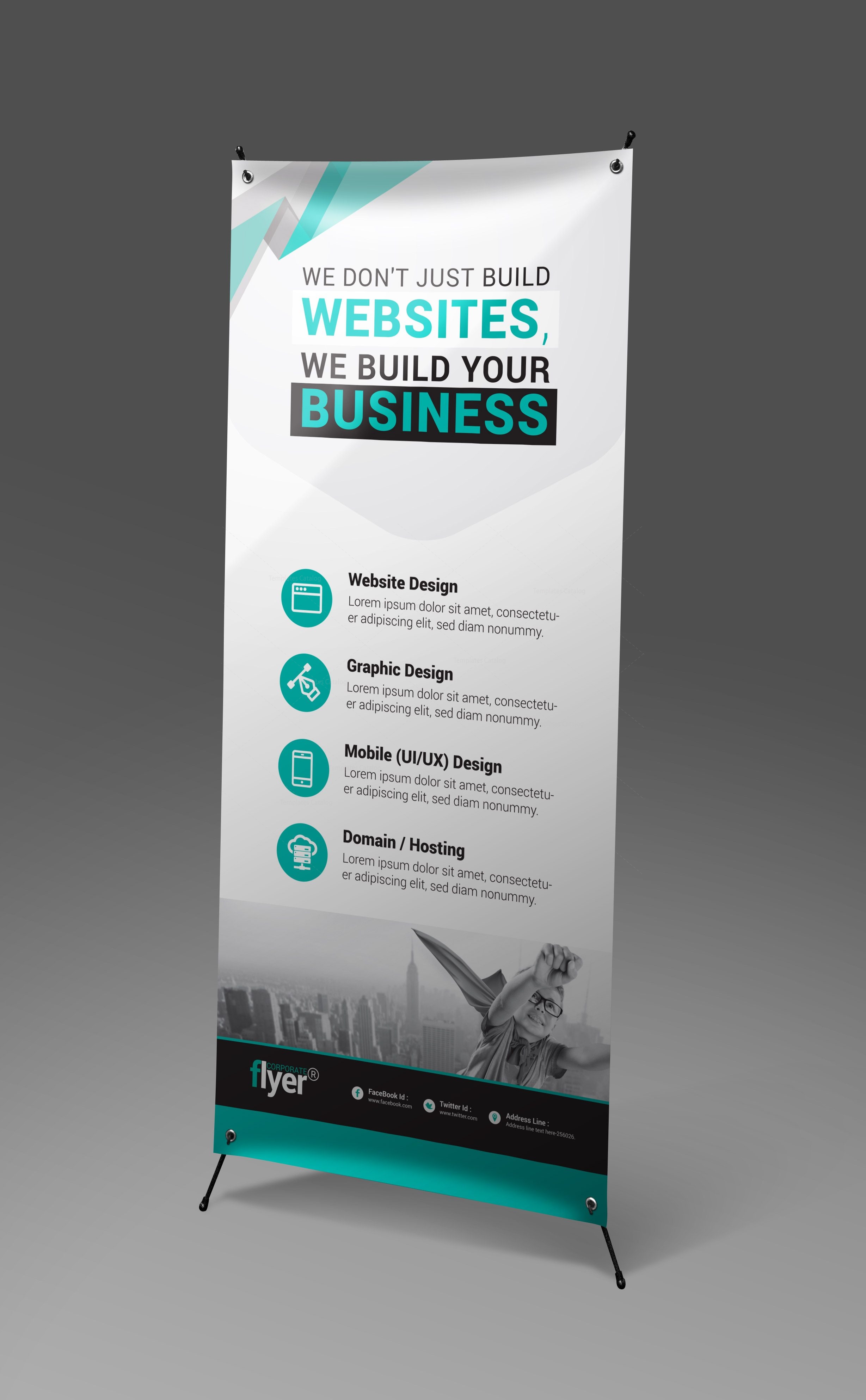 Construction Roll-Up Banner Design Template - Graphic Prime | Graphic ...