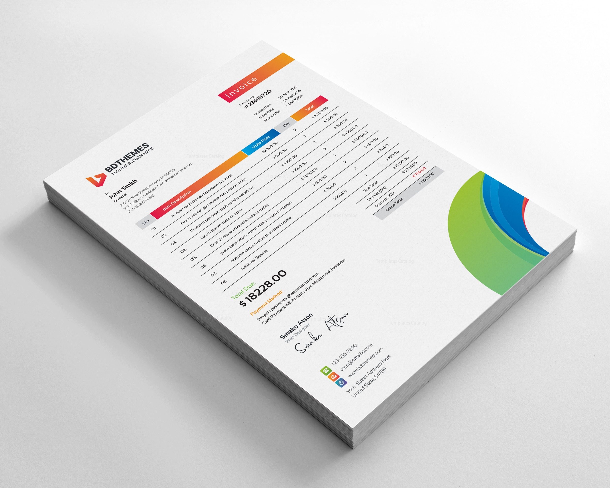 Consulting Invoice Design Template - Graphic Prime | Graphic Design ...