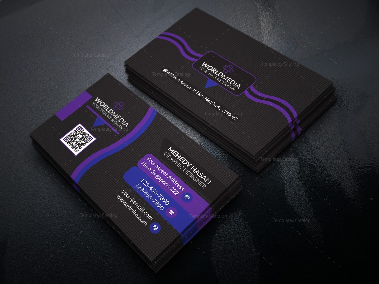 Corporate Visiting Card Design Template in EPS Format - Graphic Prime ...