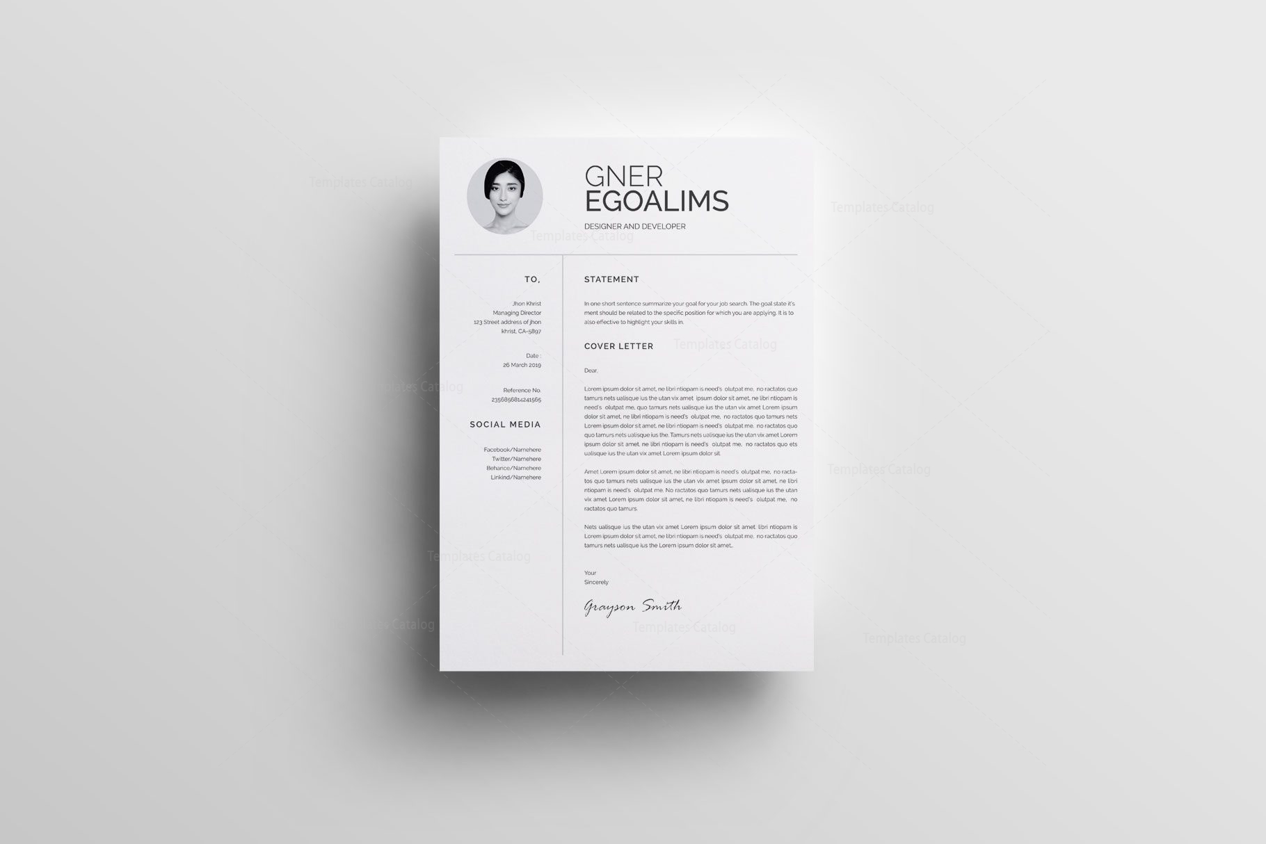 Creative Plain Resume - Graphic Prime | Graphic Design Templates