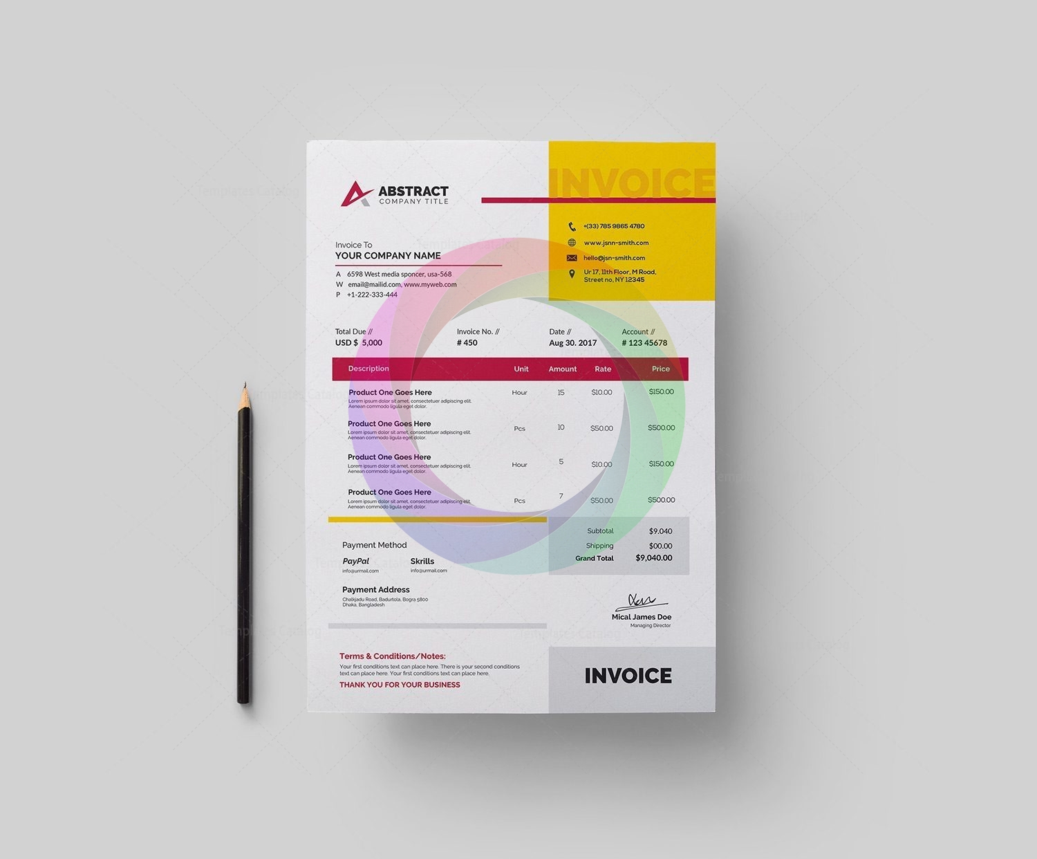 Free Invoice Template - Graphic Prime | Graphic Design Templates