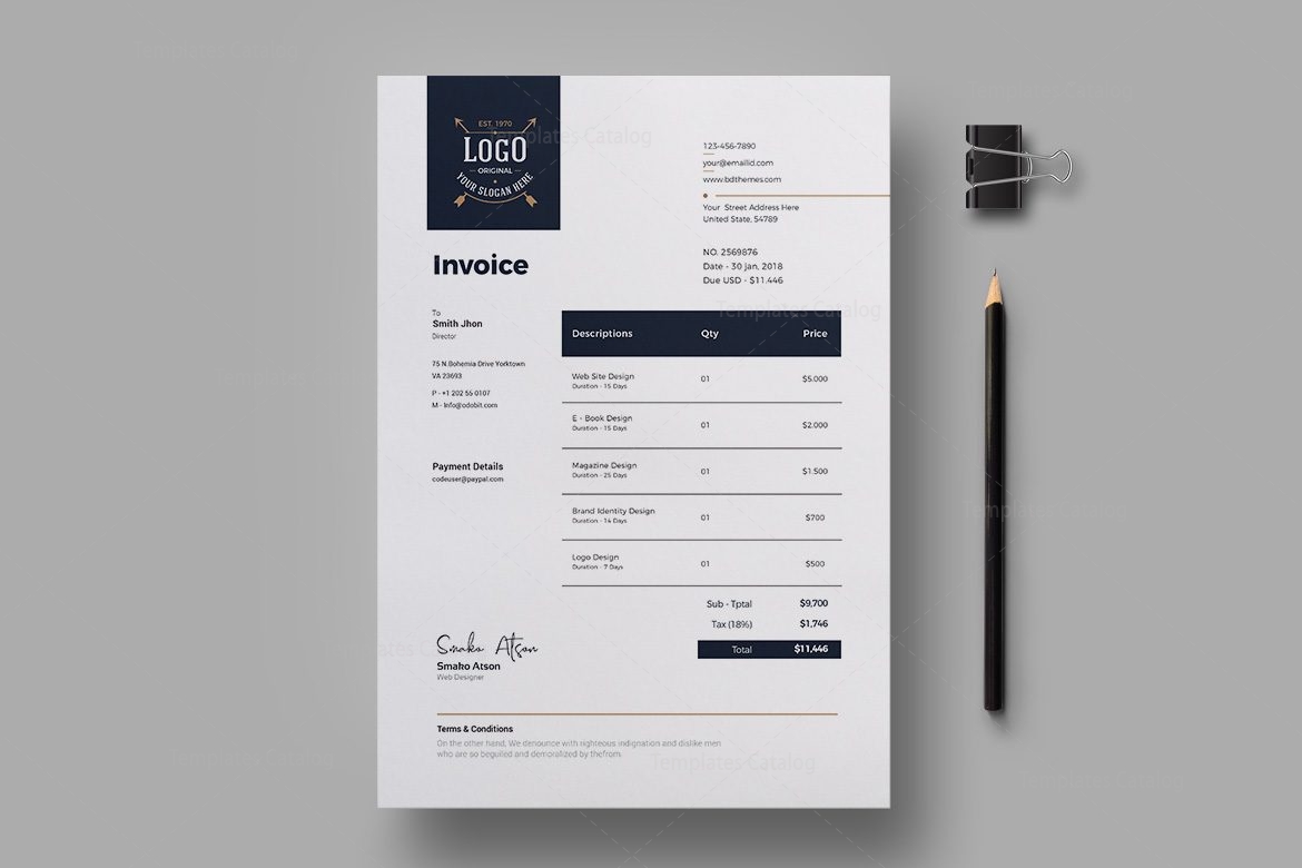Luxury Corporate Invoice Design Template - Graphic Prime | Graphic ...
