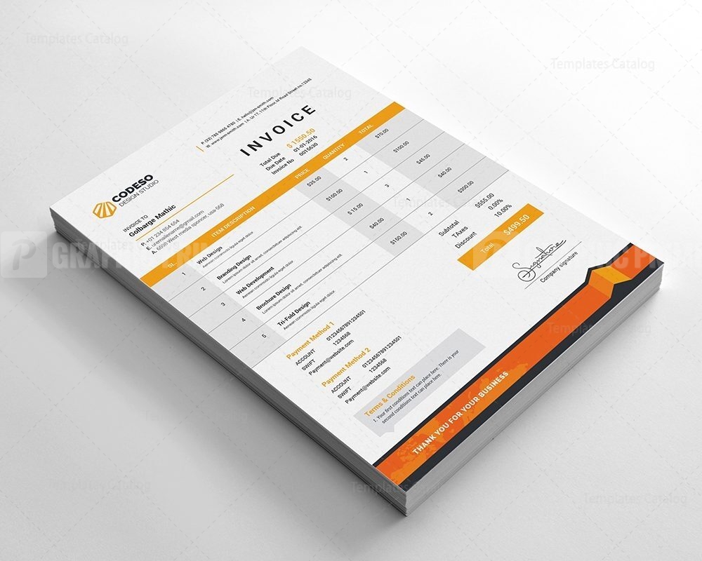 Modern Stylish Invoice - Graphic Prime | Graphic Design Templates