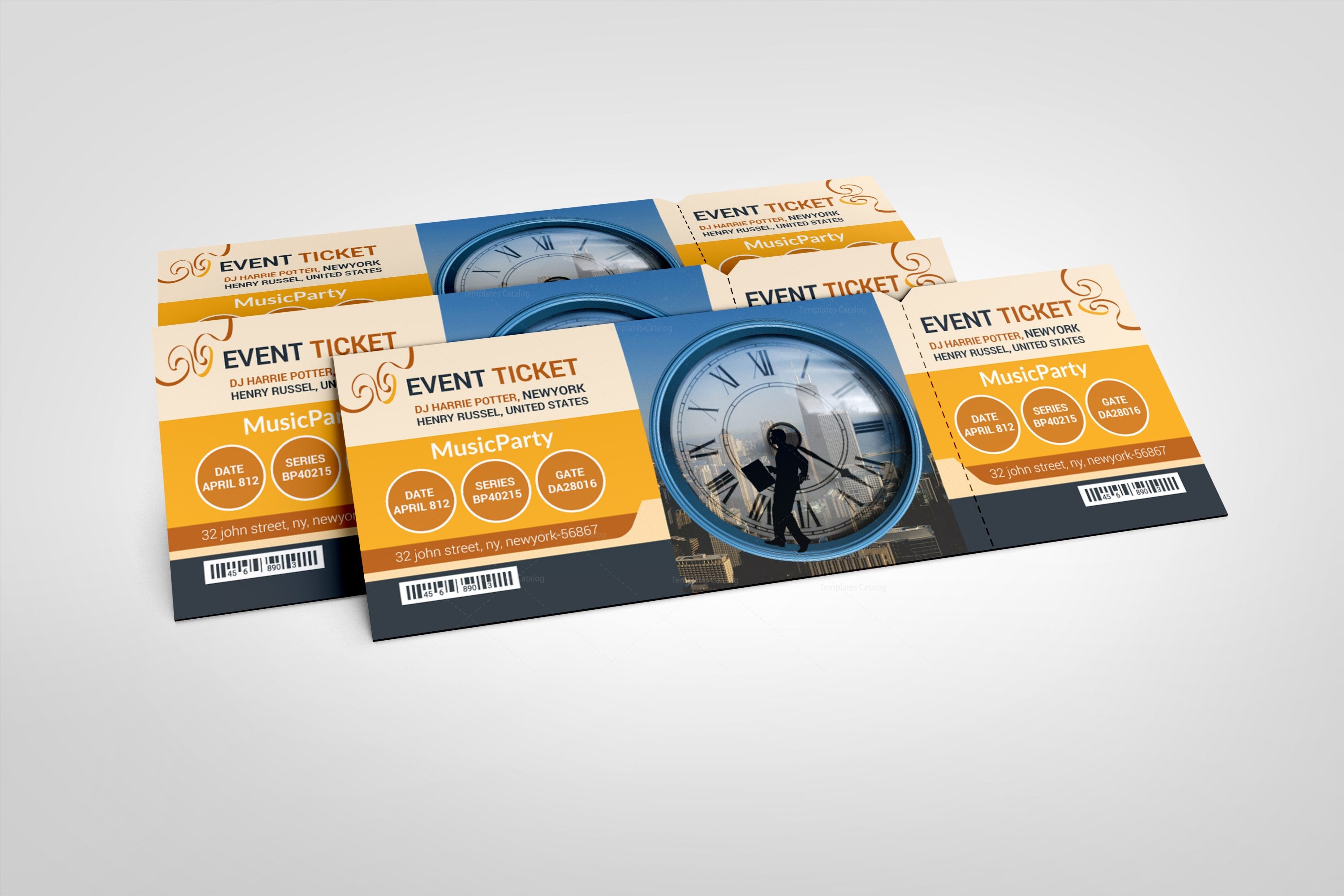 Music Party Event Ticket Template - Graphic Prime | Graphic Design ...