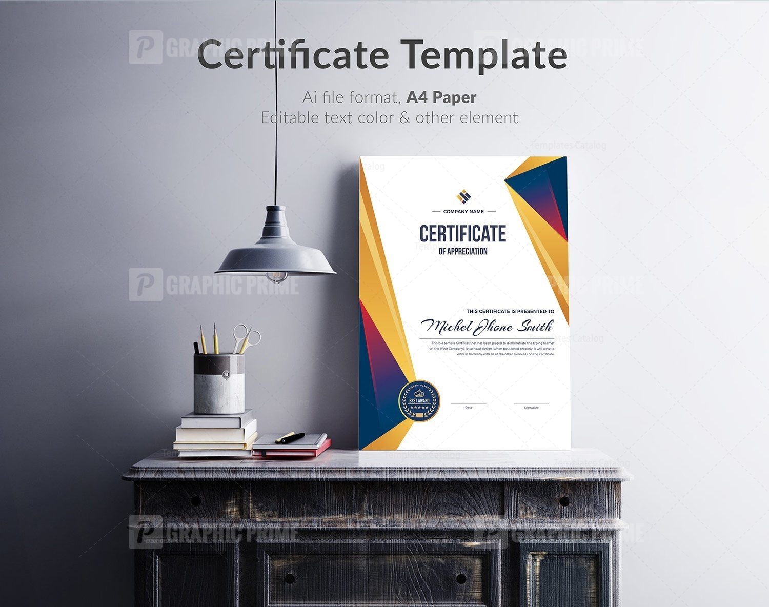 Portrait Certificate Template - Graphic Prime | Graphic Design Templates