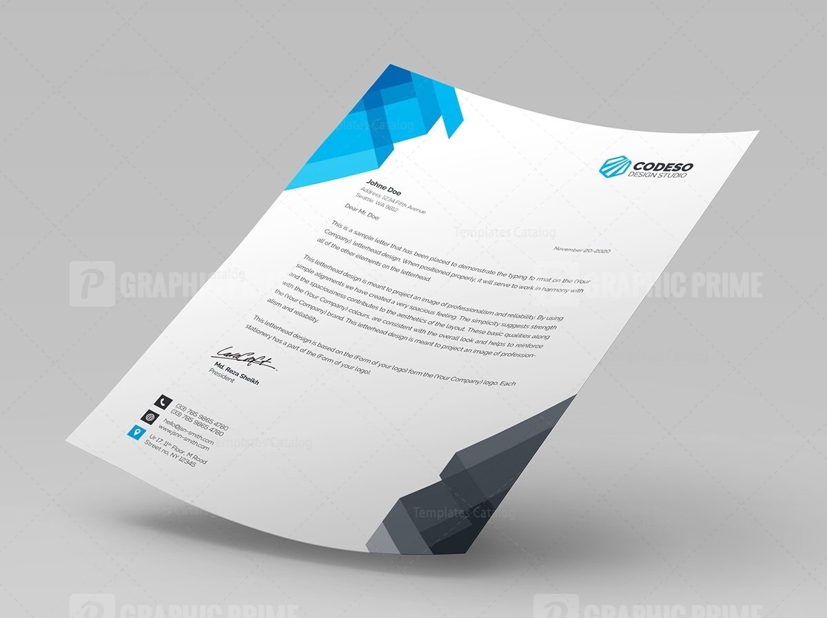 Print Ready Letterhead Template - Graphic Prime | Graphic Design Templates