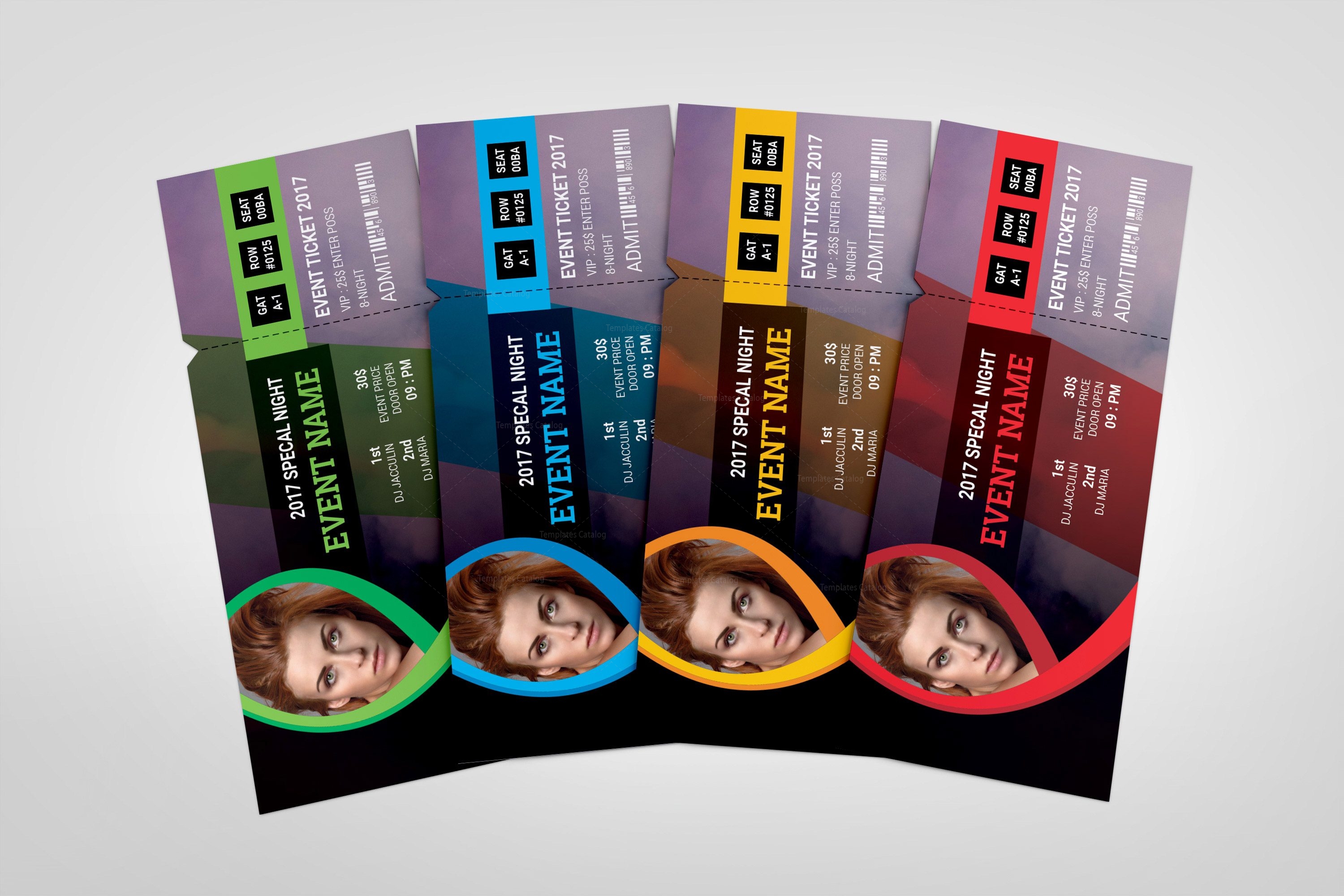 Printable Event Ticket Template - Graphic Prime | Graphic Design Templates