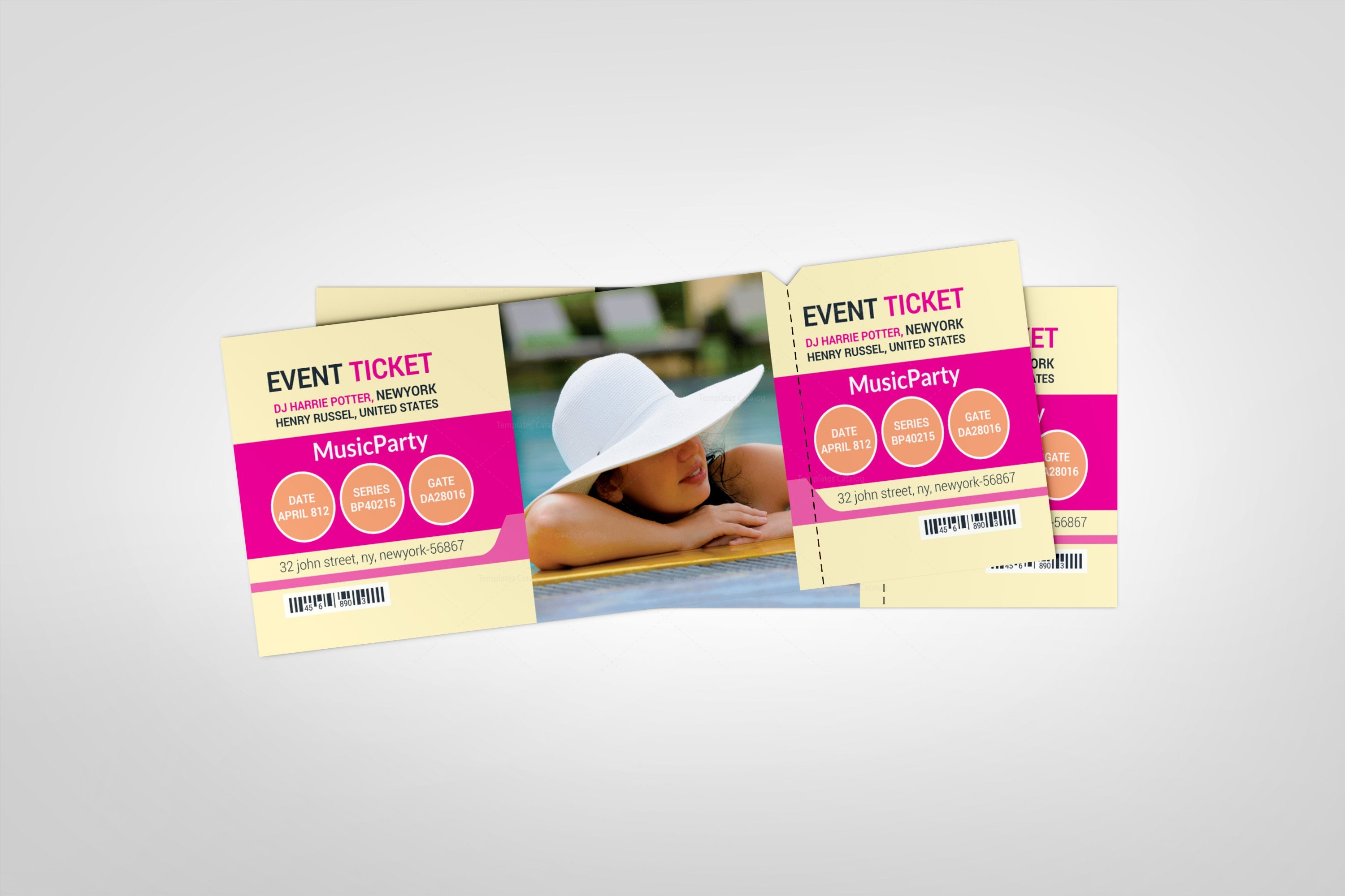 Summer Party Event Ticket Template - Graphic Prime | Graphic Design ...