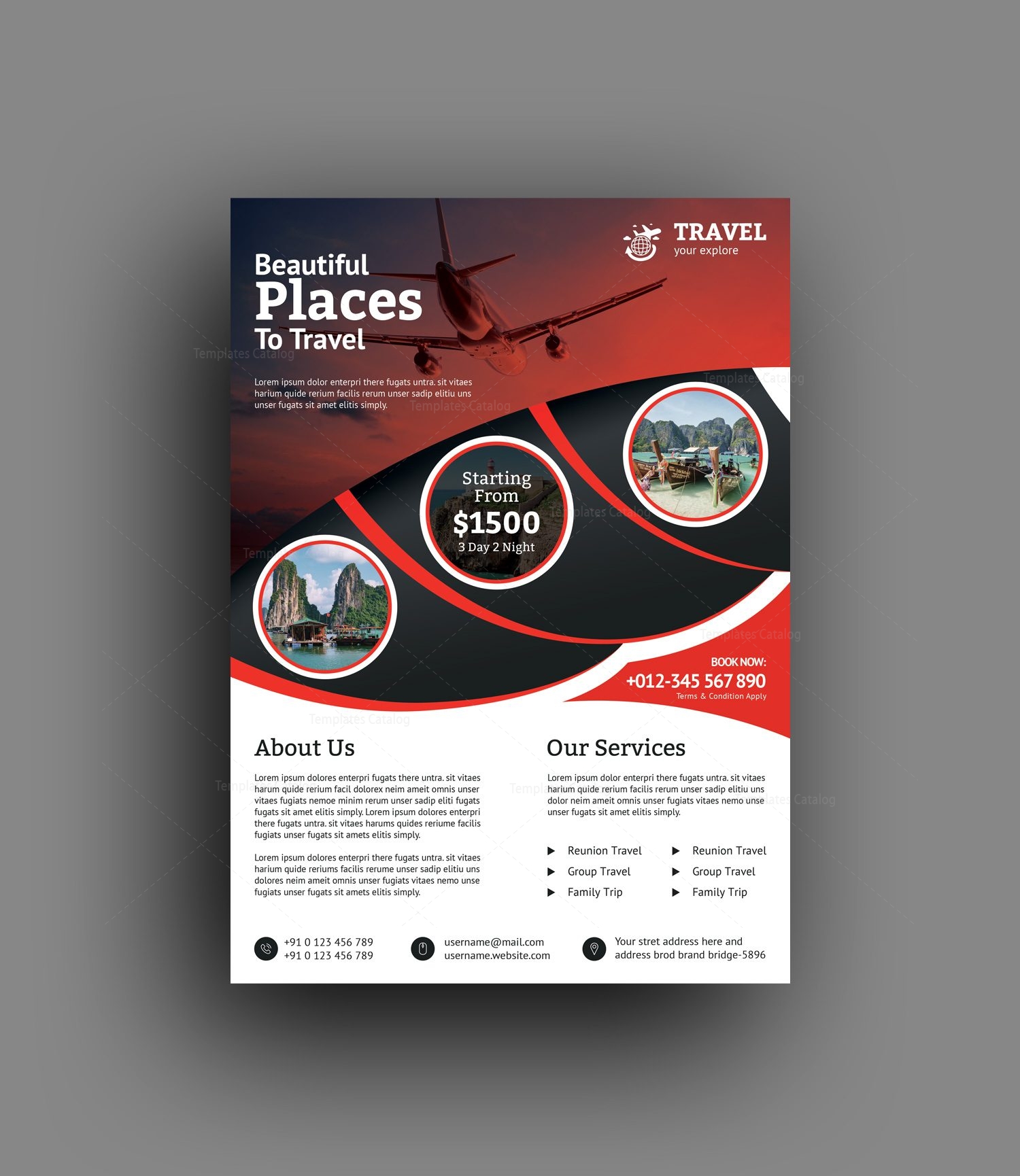 Versatile Travel Agency Flyer Design Template - Graphic Prime | Graphic ...