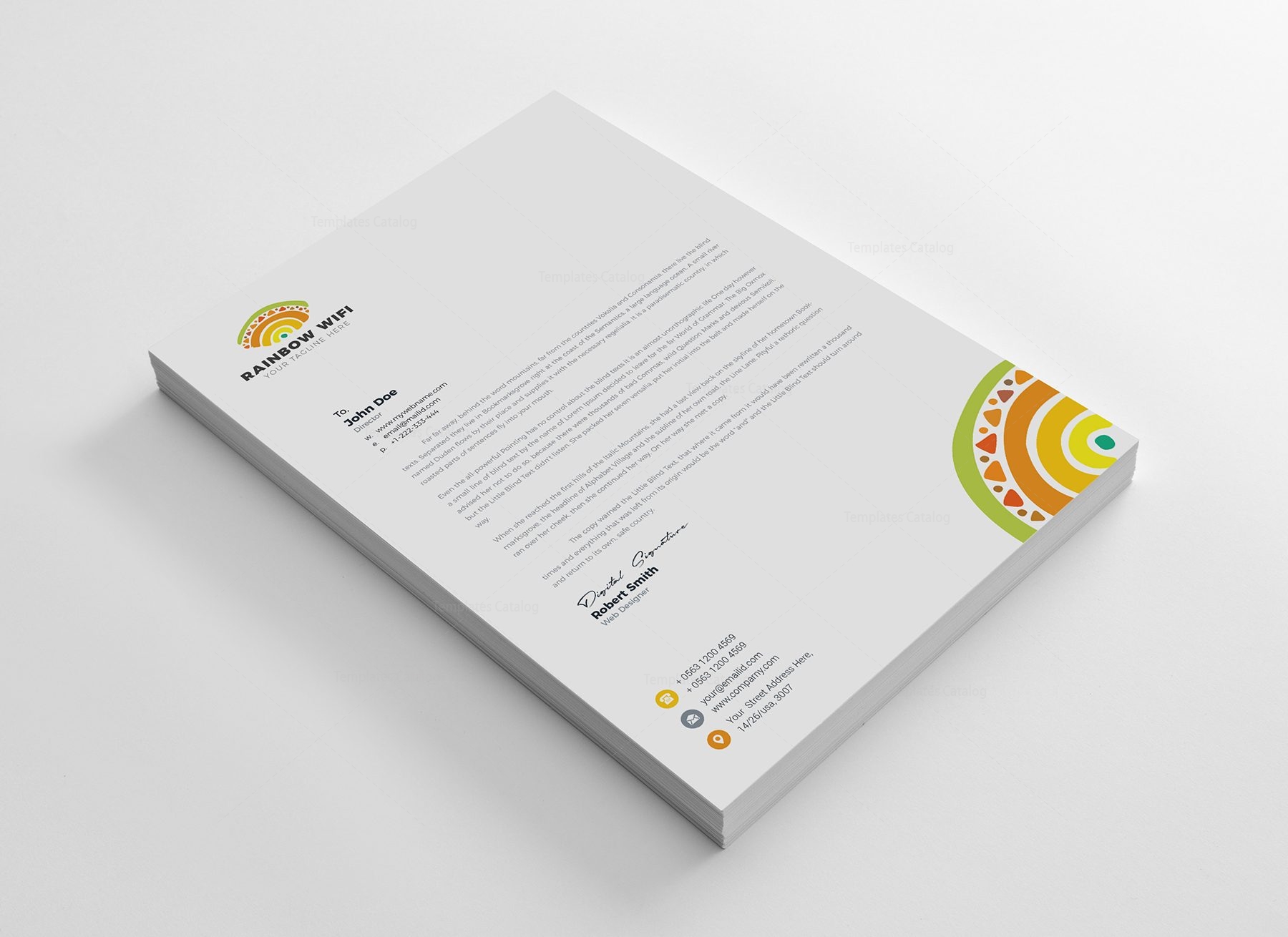 Wifi Corporate Letterhead Design Template - Graphic Prime | Graphic ...