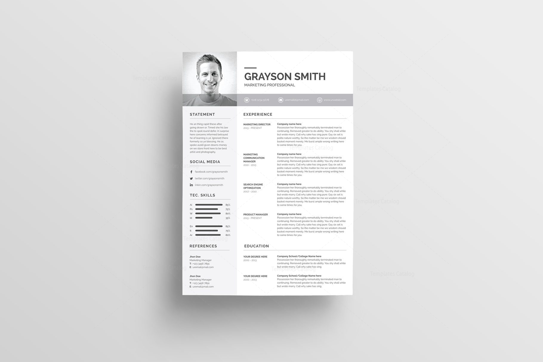 Professional Curriculum Vitae Template Graphic Prime Graphic Design